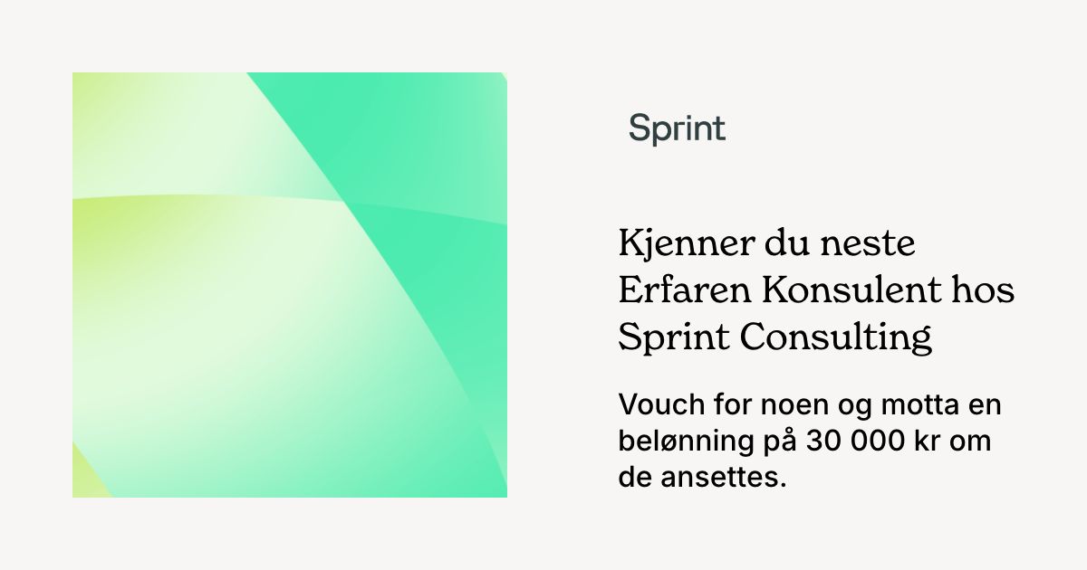 Erfaren Konsulent | Sprint Consulting | Vouch